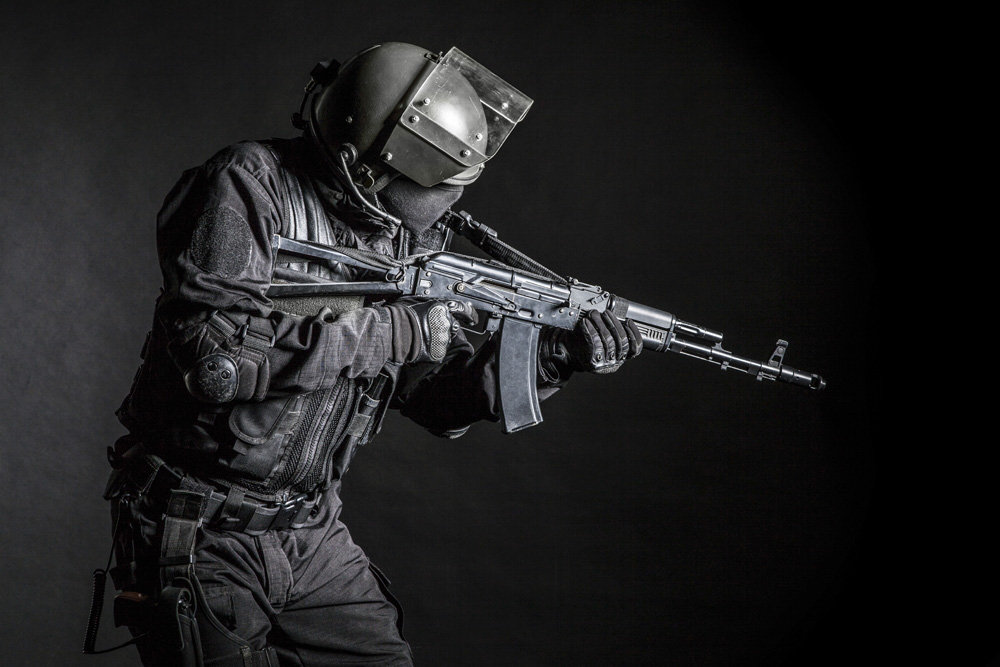 Posterazzi Russian Special Forces Operator In Black Uniform And ...