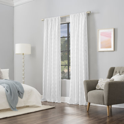 Scott Living Verge Geometric Clipped Jacquard Semi-Sheer Rod Pocket ...