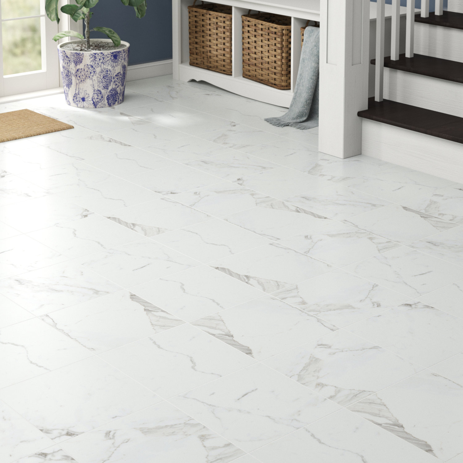 Bedrosians Classic 12" x 12" Porcelain Marble Look Wall & Tile | Wayfair