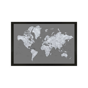 Home Magnetics Framed World Magnetic Map in Earth Tones & Reviews | Wayfair