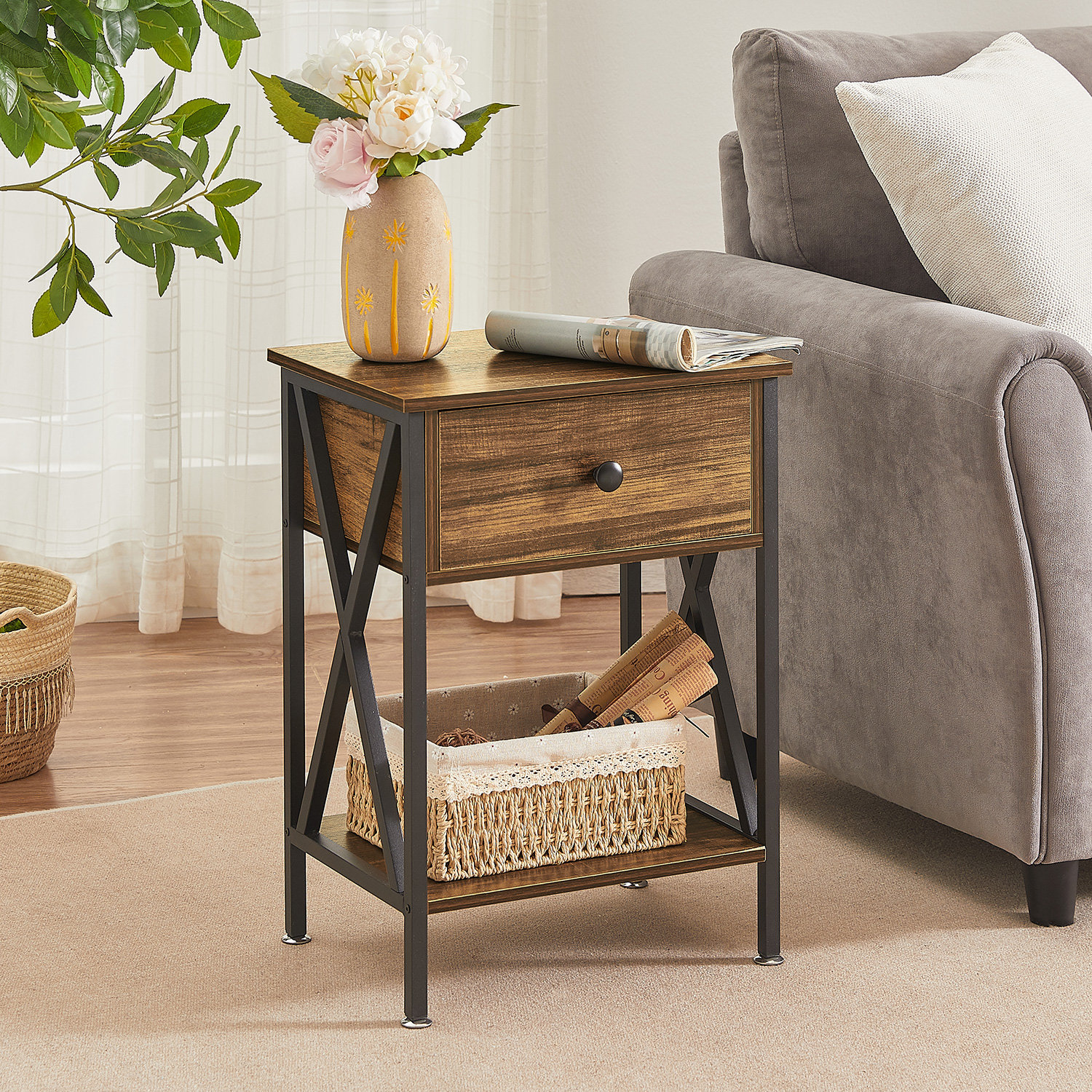 Union Rustic Schreffler 21.7'' Tall End Table with Storage & Reviews ...