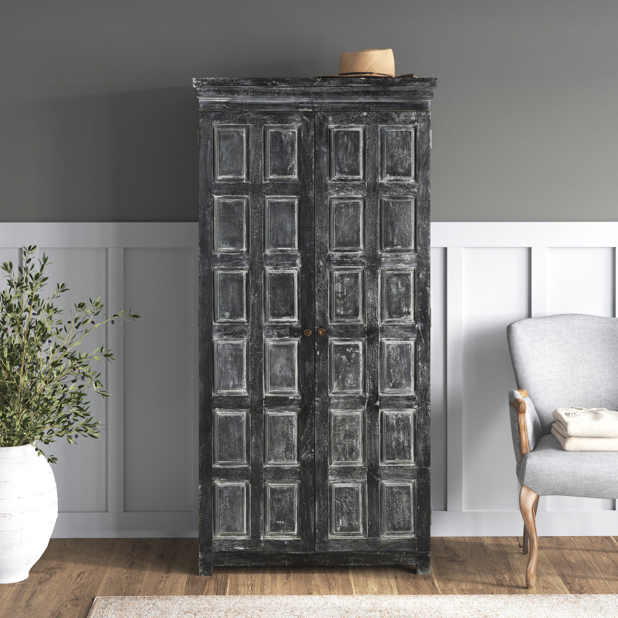 Laurel Foundry Modern Farmhouse Wolbert Solid Wood Armoire | Wayfair