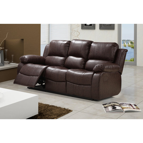 Red Barrel Studio® Kornegay 81'' Vegan Leather Reclining Sofa & Reviews ...
