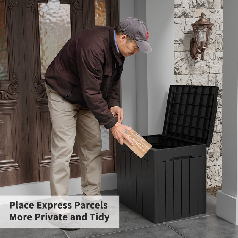 Devoko 32 Gallon Water Resistant Lockable Deck Box With Seat & Reviews ...