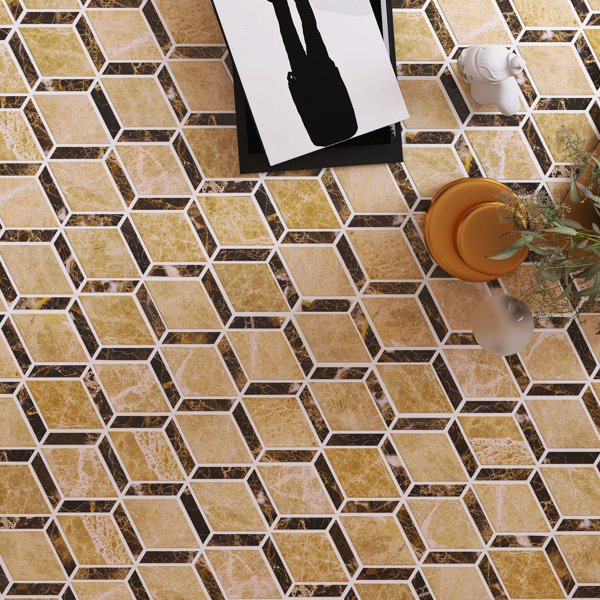 Supreme Tile Emperador Natural Stone Grid Marble Look Mosaic Wall Tile ...