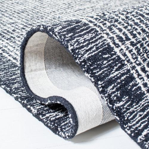Latitude Run® Handmade Hand Tufted Wool Ivory/Black Rug & Reviews | Wayfair