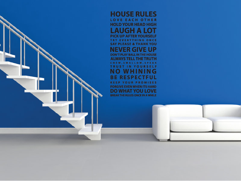 Charlton Home® House Rules Quote Wall Decal & Reviews | Wayfair
