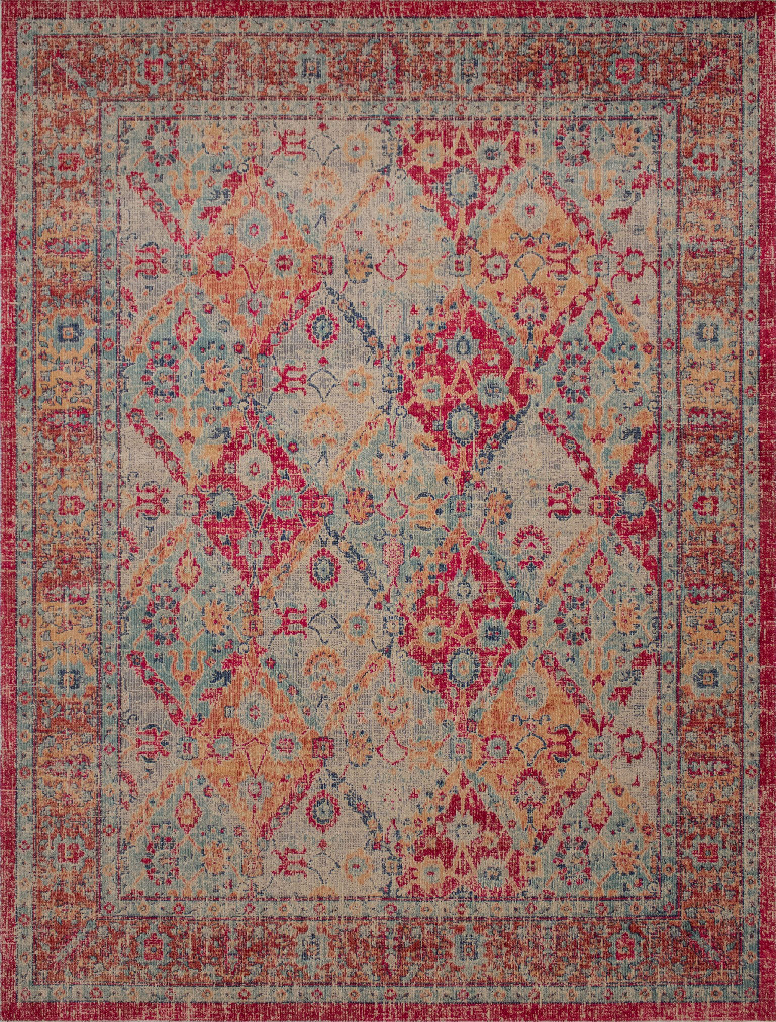 World Menagerie Shantae Oriental Red Area Rug | Wayfair