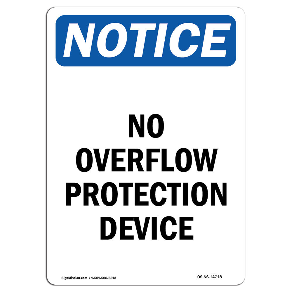 SignMission No Overflow Protection Device Sign | Wayfair