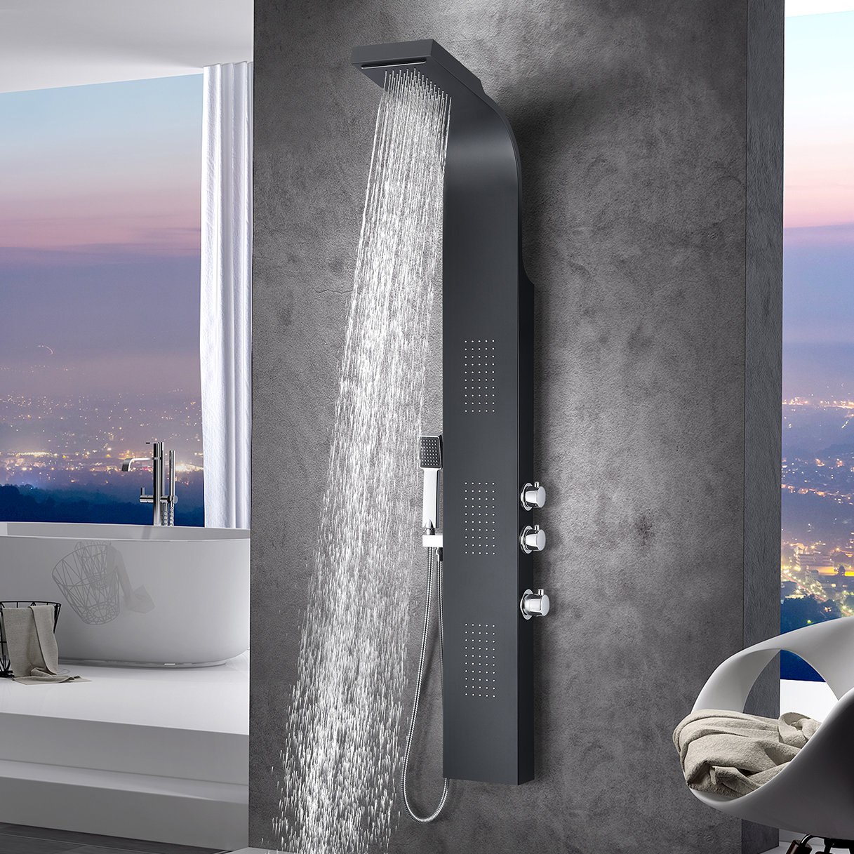 ANZZI Level Series 65'' Shower Panel with Fixed Shower Head | Wayfair