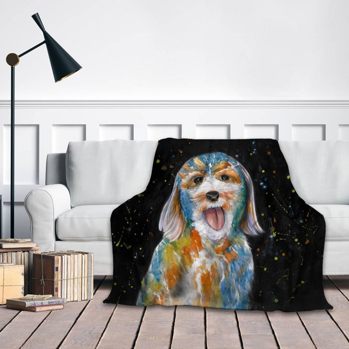 Begin Edition International Inc. Abstract Labradoodle Fleece Blanket ...