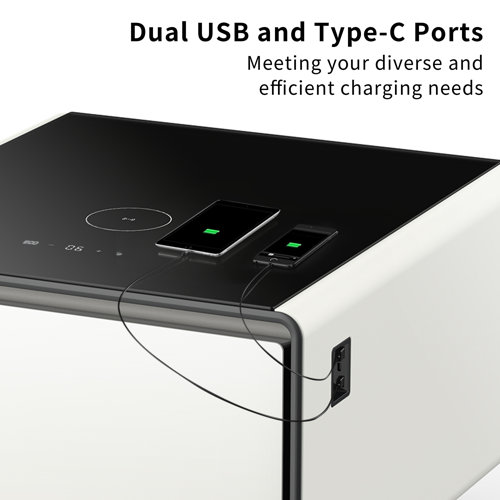 Livtab Smart End Table with Fridge and Built-In Outlets & Reviews | Wayfair