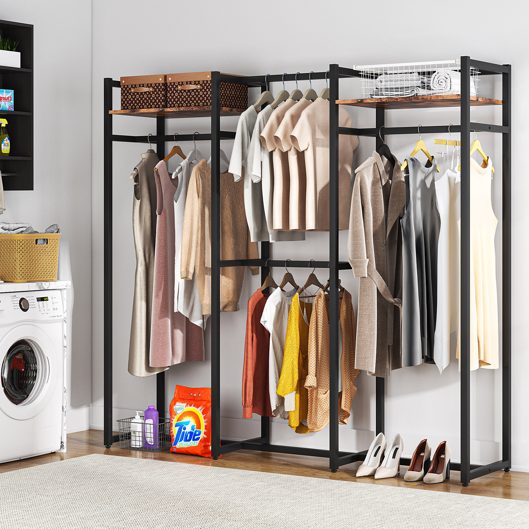 Rebrilliant Angelicia 70.08'' Clothes Rack & Reviews | Wayfair