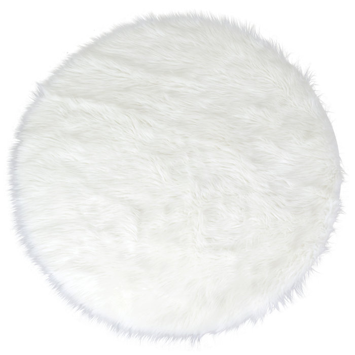 House of Hampton® Aric Faux Sheepskin White Rug & Reviews | Wayfair