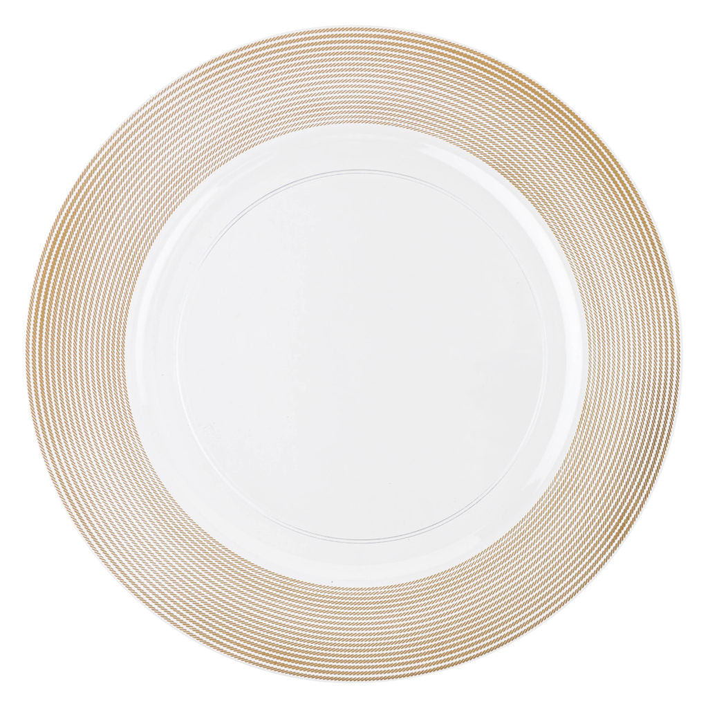 Ecoquality 13 Inch Round Gold Rope Textured Plates 24 Guests | Wayfair