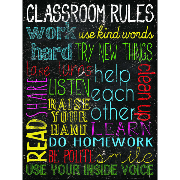 Trinx Classroom Rules - Wrapped Canvas Print | Wayfair