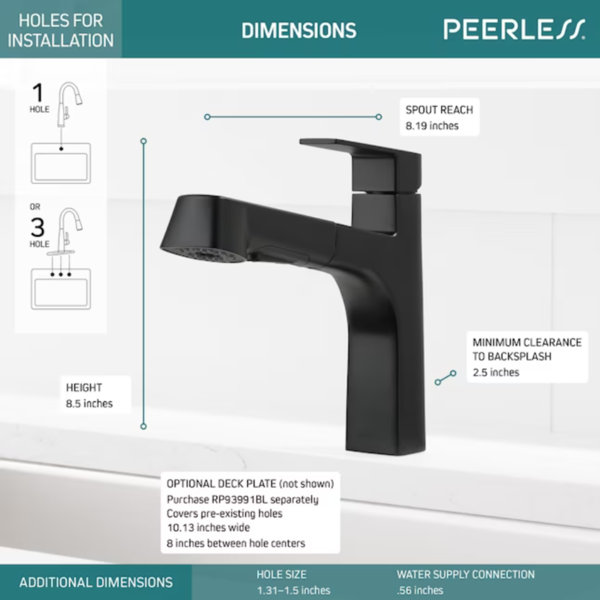 Peerless Faucet Pull Out Kitchen Faucet & Reviews | Wayfair
