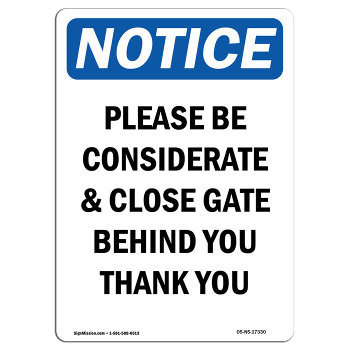 SignMission Please Be Considerate & Close Sign | Wayfair