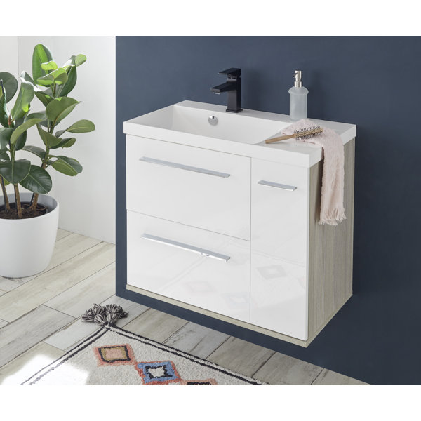 Ebern Designs Asyia 700mm Wall Mounted Single Bathroom Vanity with ...