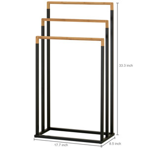 MyGift Metal Free Standing Towel Rack & Reviews | Wayfair