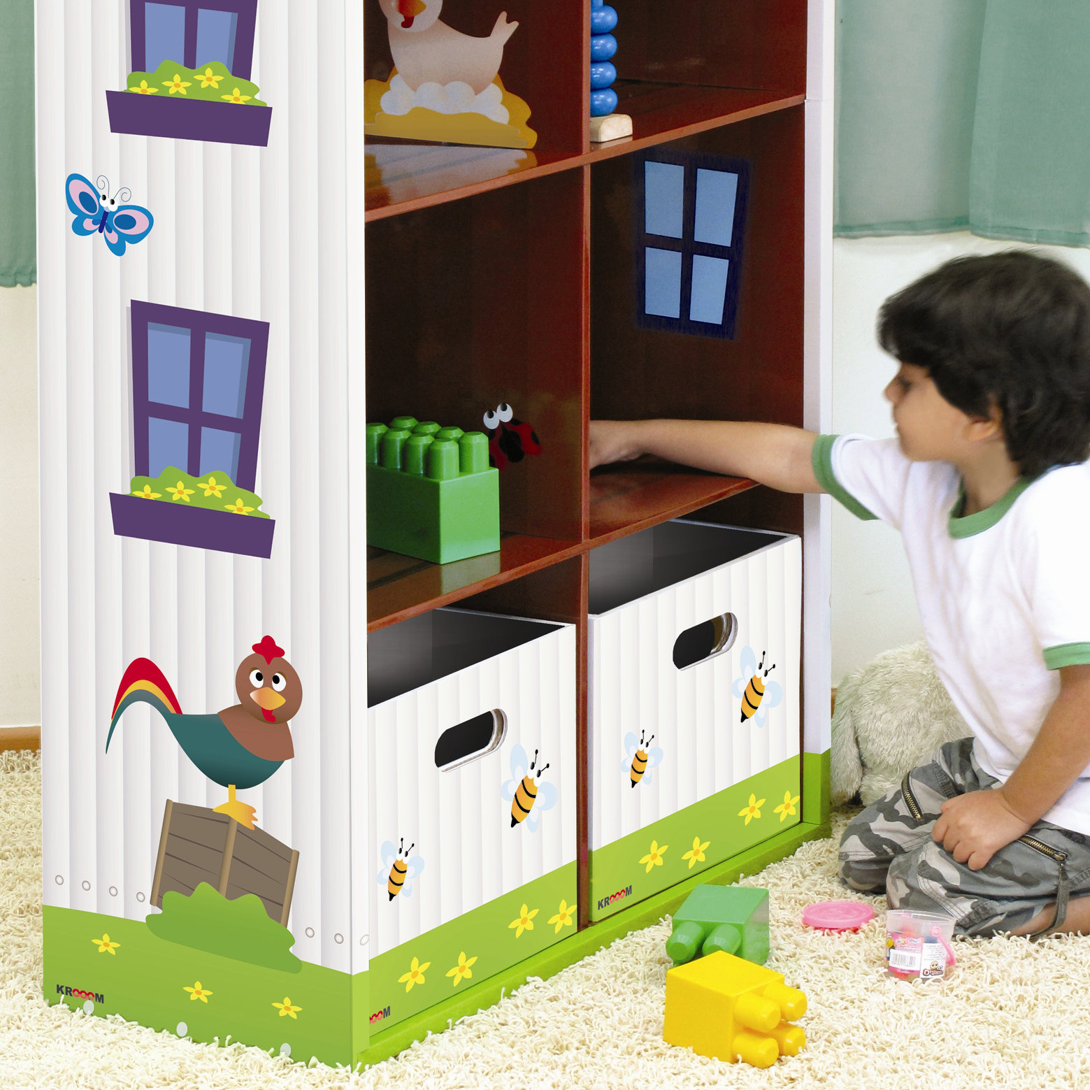 Krooom 29.9'' H X 44.1'' W Chip Resistant Kids Bookcase | Wayfair