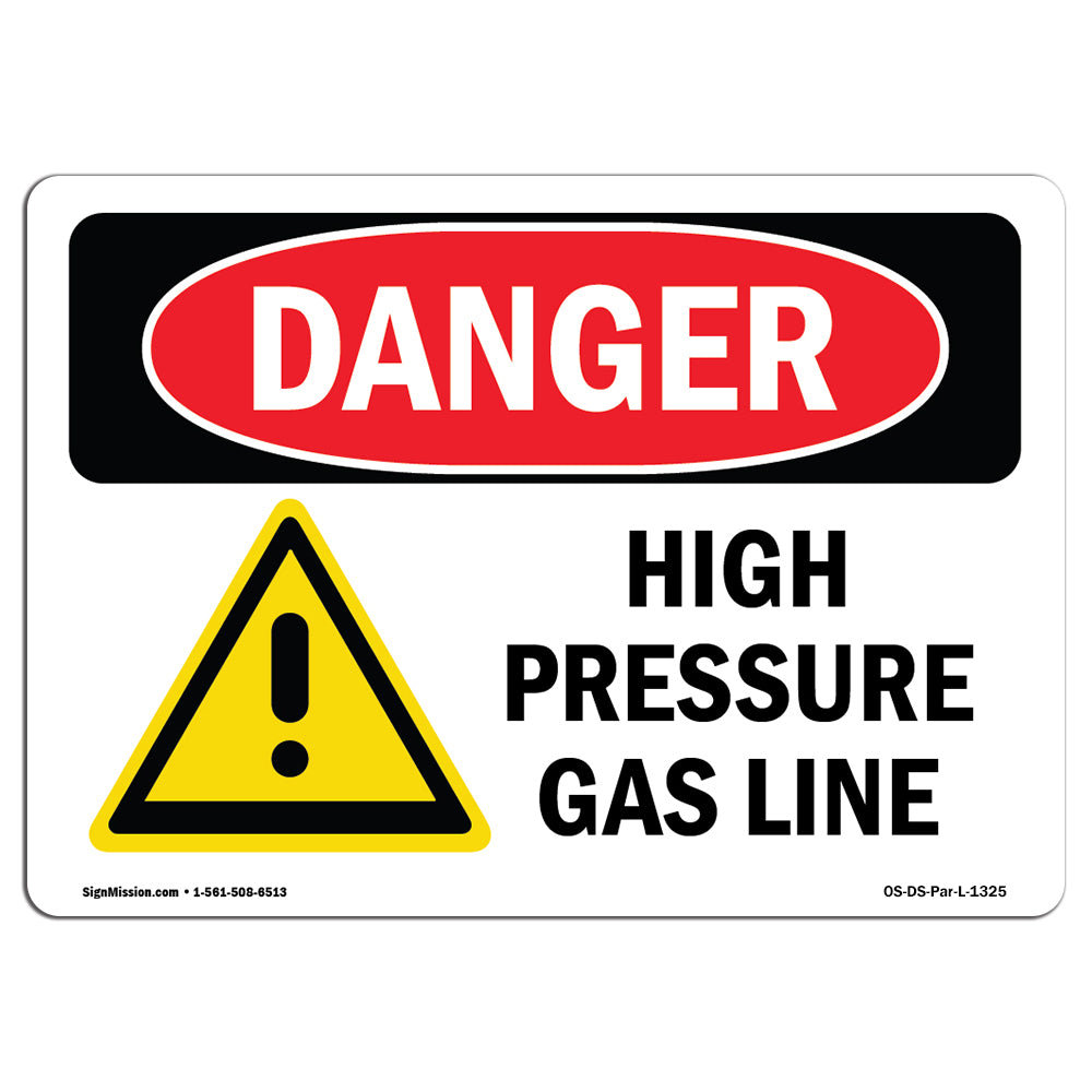 SignMission OSHA Danger Sign High Pressure Gas Line Sign | Wayfair