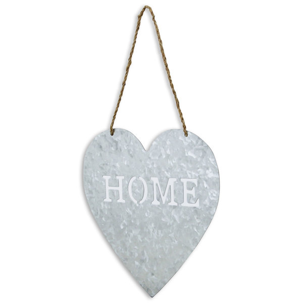 August Grove® Heart Shaped "Home" Sign Wall Décor & Reviews | Wayfair