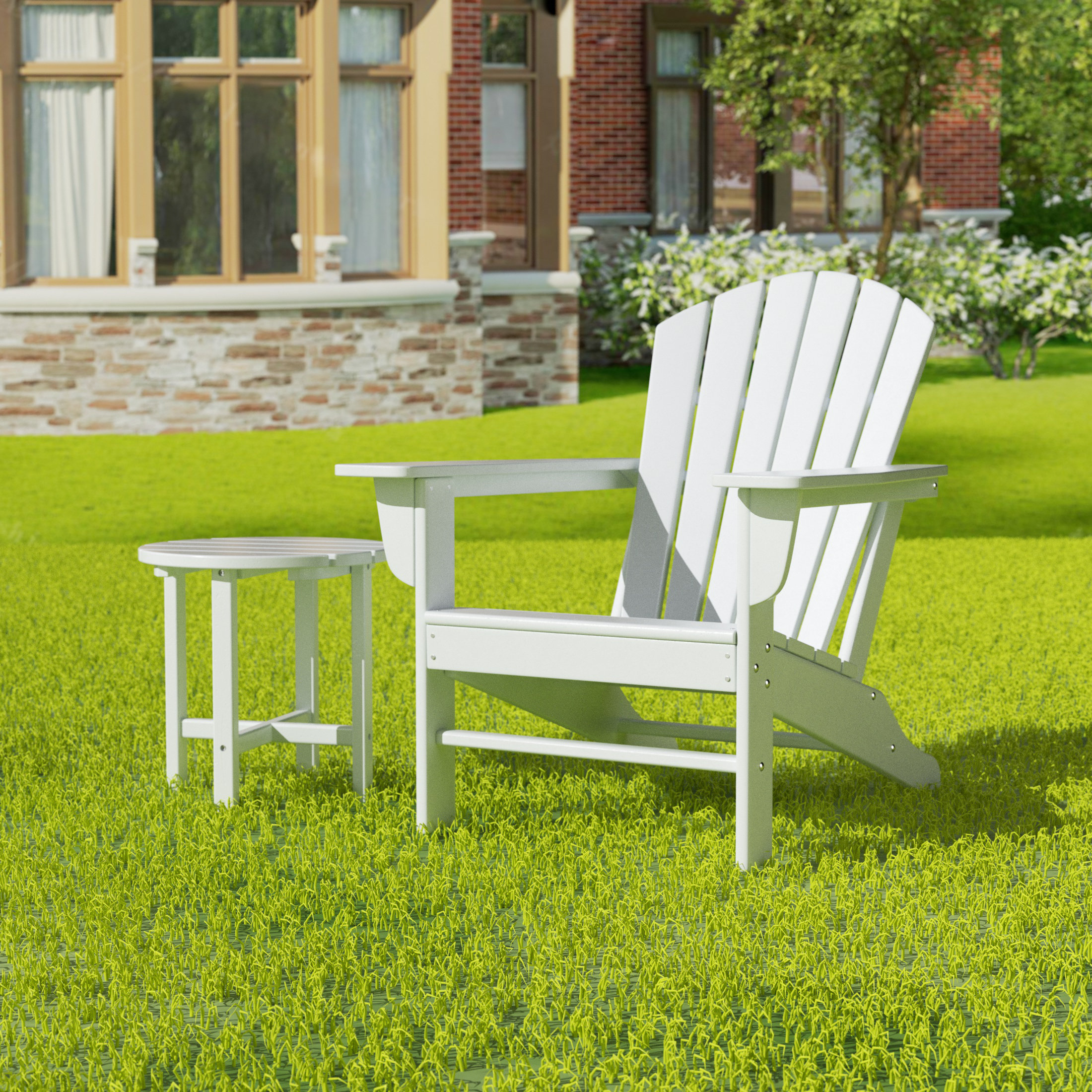 Westin Outdoor Plastic/Resin Adirondack Chair with Table | Wayfair