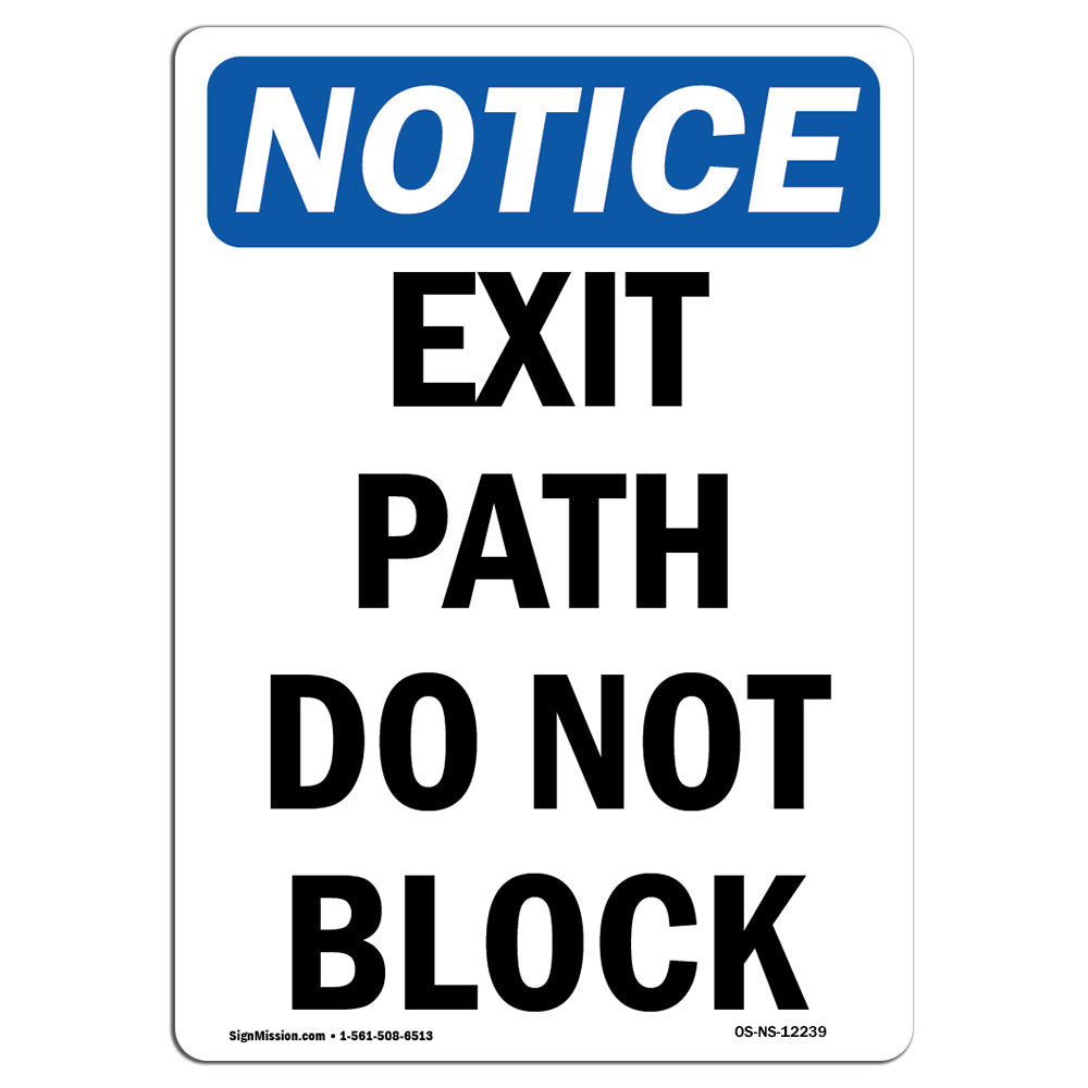 SignMission Exit Path Do Not Block Sign | Wayfair