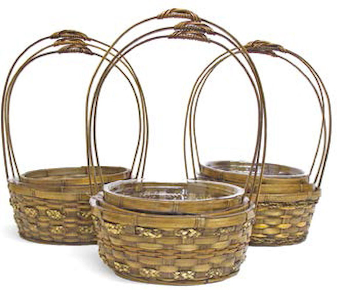 August Grove® Chinou Round Dyed 3 Piece Wicker Basket Set | Wayfair