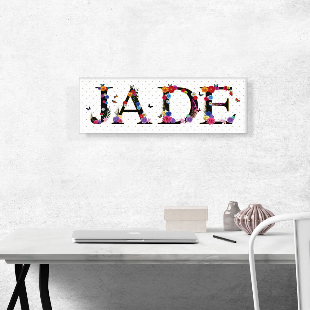 ARTCANVAS JADE Girls Name - Wrapped Canvas Panoramic Textual Art | Wayfair