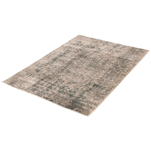 17 Stories Handmade Flatweave Viscose Gray/Green Rug | Wayfair