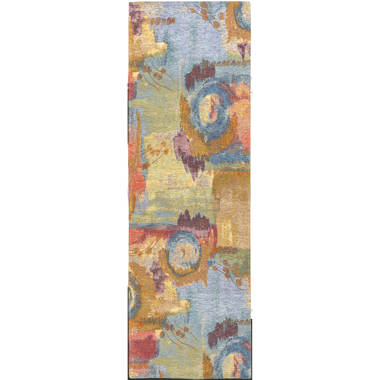 Ebern Designs Sumaya Flatweave Performance Yellow/Green Rug | Wayfair