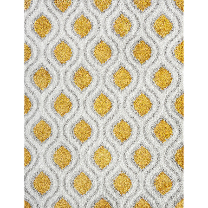 Wade Logan® Brooklington Performance Yellow/Gray/White Rug & Reviews ...