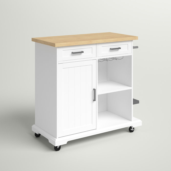 Three Posts™ Hanner Wood Kitchen Island | Wayfair