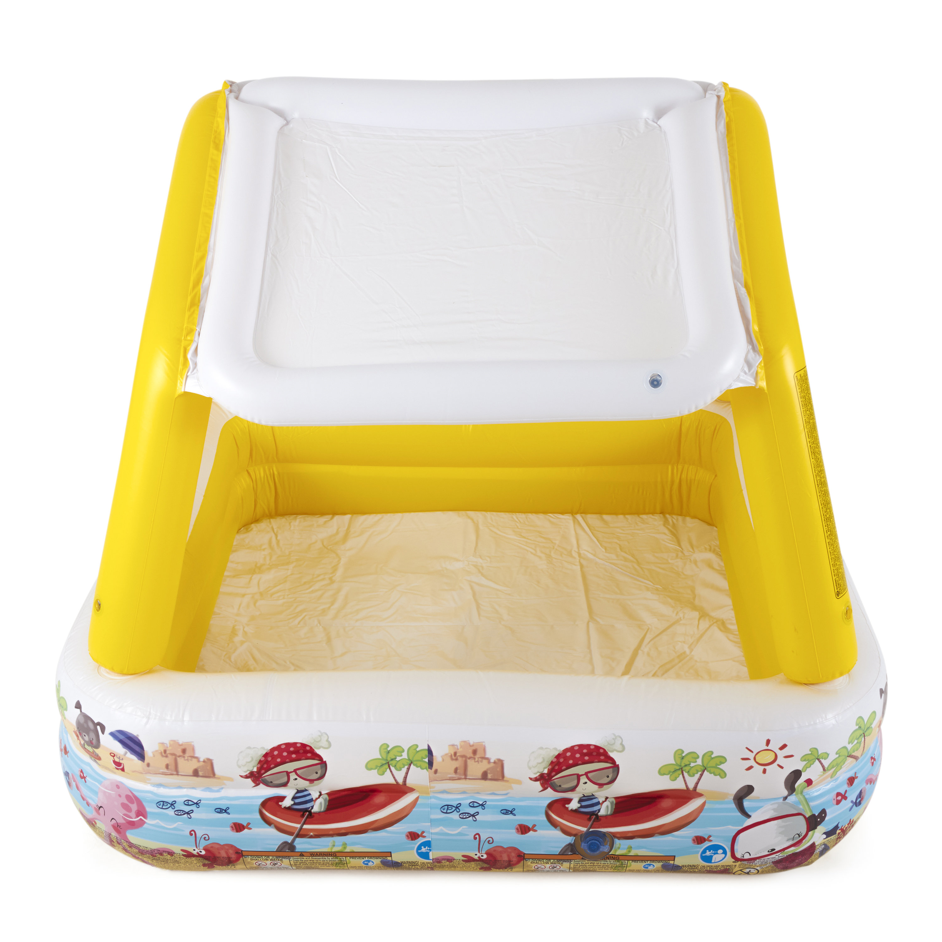 Intex Inflatable Sun Shade Kiddie Pool And Multi-Colored Fun Ballz, 100 ...