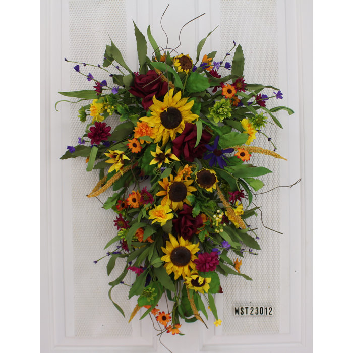 Primrue Faux Sunflower Swag | Wayfair