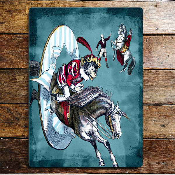 East Urban Home Corcus Horse Clowns Monkey Metal Sign Plaque | Wayfair ...