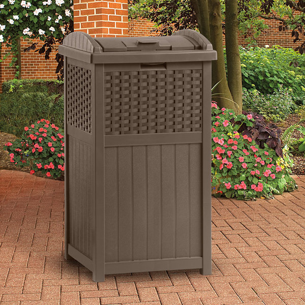 Suncast 33 Gallons Resin Manual Lift Trash Can | Wayfair