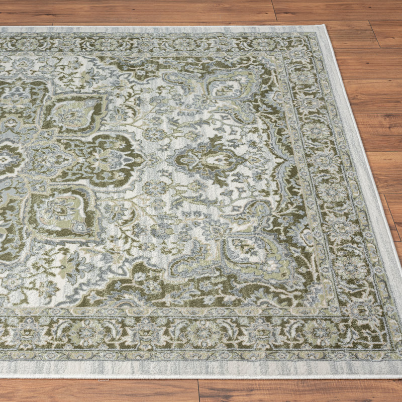 Alcott Hill® Dorsett Performance Green Rug & Reviews | Wayfair