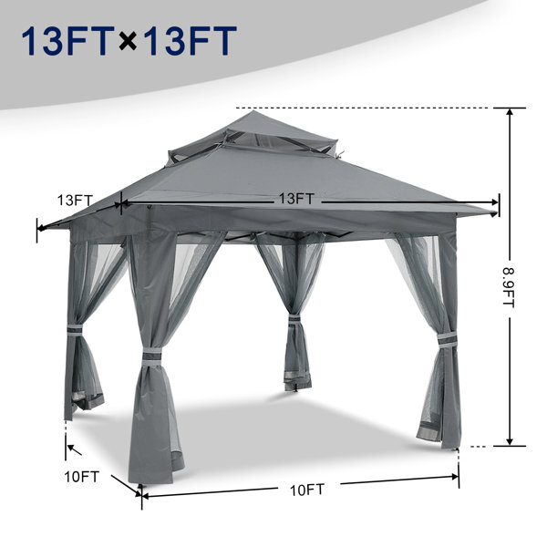 MasterCanopy 13 Ft. W x 13 Ft. D Steel Patio Gazebo & Reviews | Wayfair