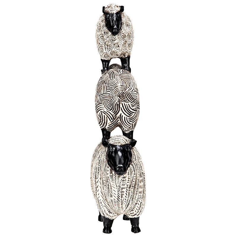 Design Toscano Stacked Sheep Spirit Animal Figurine | Wayfair