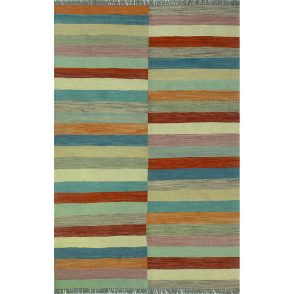 Union Rustic Caiden-Lee Handmade Kilim Wool Rust Rug | Wayfair