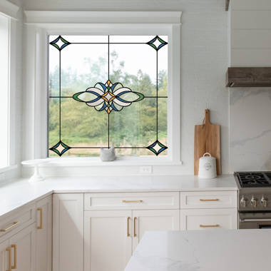 WallPops! Black Caming Lines Stained Glass Set of Two Window Decal ...
