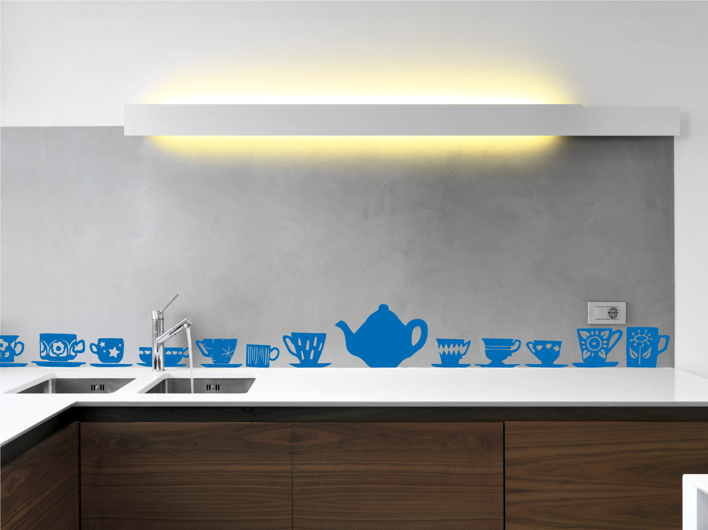 The Decal Guru Tea Cups Wall Decal & Reviews | Wayfair