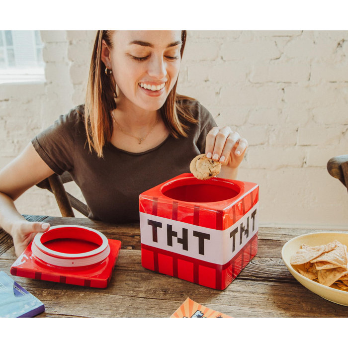 Ukonic Minecraft Tnt Block Ceramic Cookie Jar Container | 6 Inches Tall ...