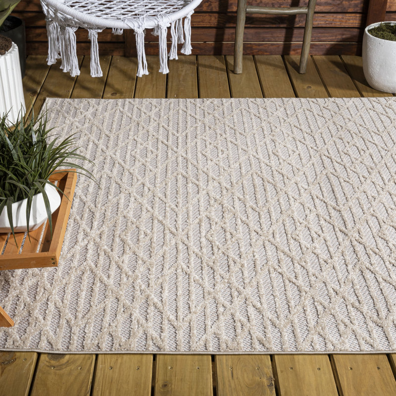 George Oliver Myndi Beige Indoor/Outdoor Rug & Reviews | Wayfair
