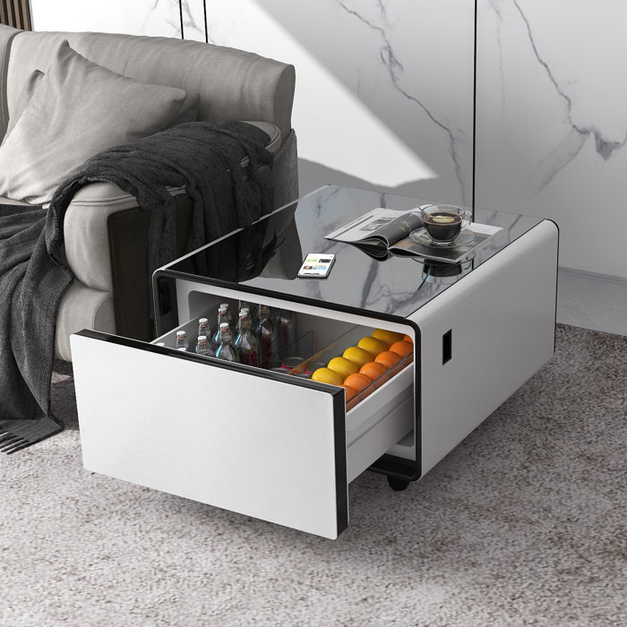 Livtab Smart End Table with Fridge and Built-In Outlets & Reviews | Wayfair