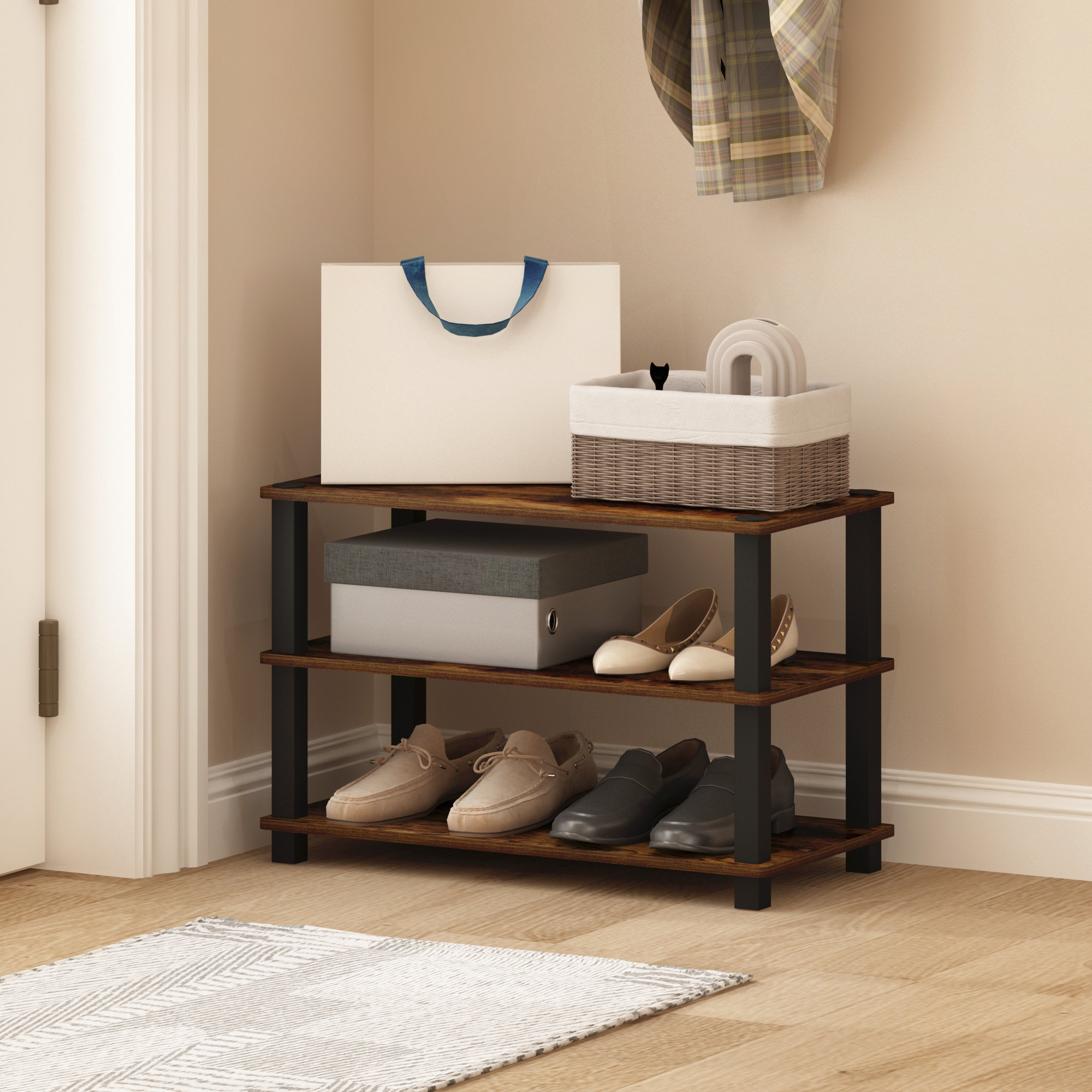 Ebern Designs 9 Pair Stackable Shoe Rack & Reviews | Wayfair