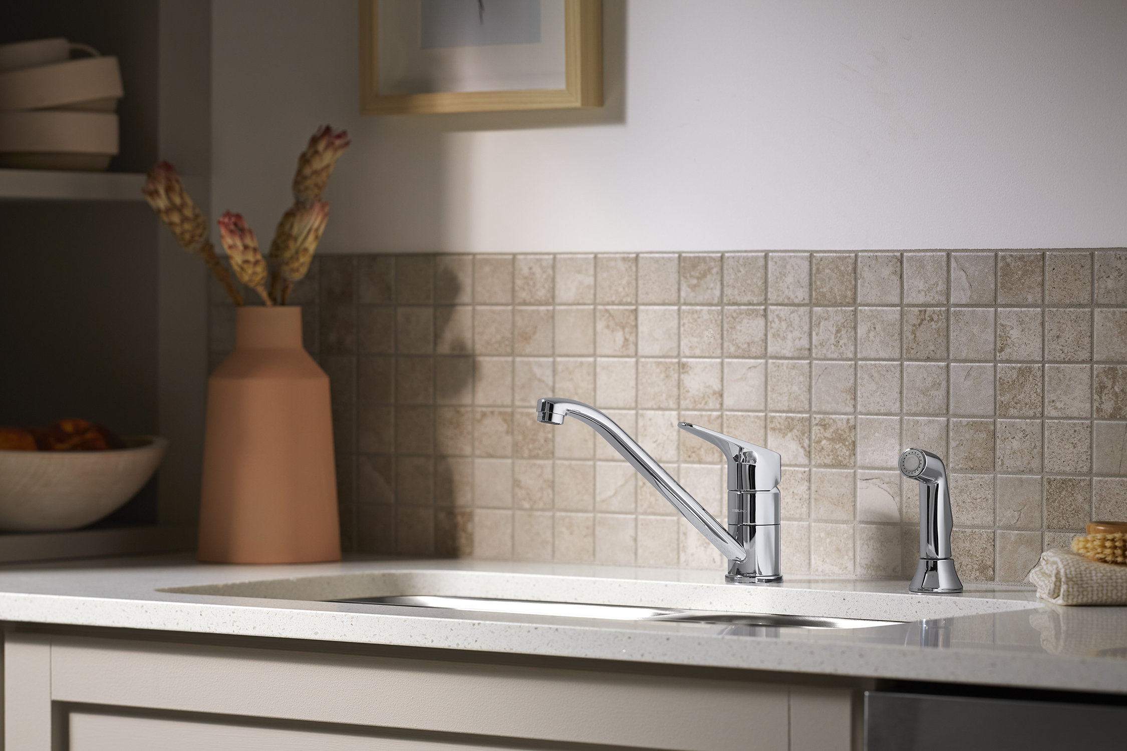 Sterling by Kohler Valton Single Handle Kitchen Faucet with Side Spray ...